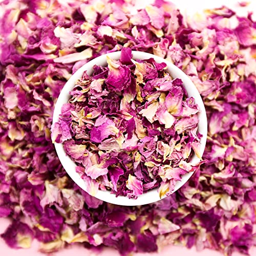 aromatic herbal tea with rose petals
