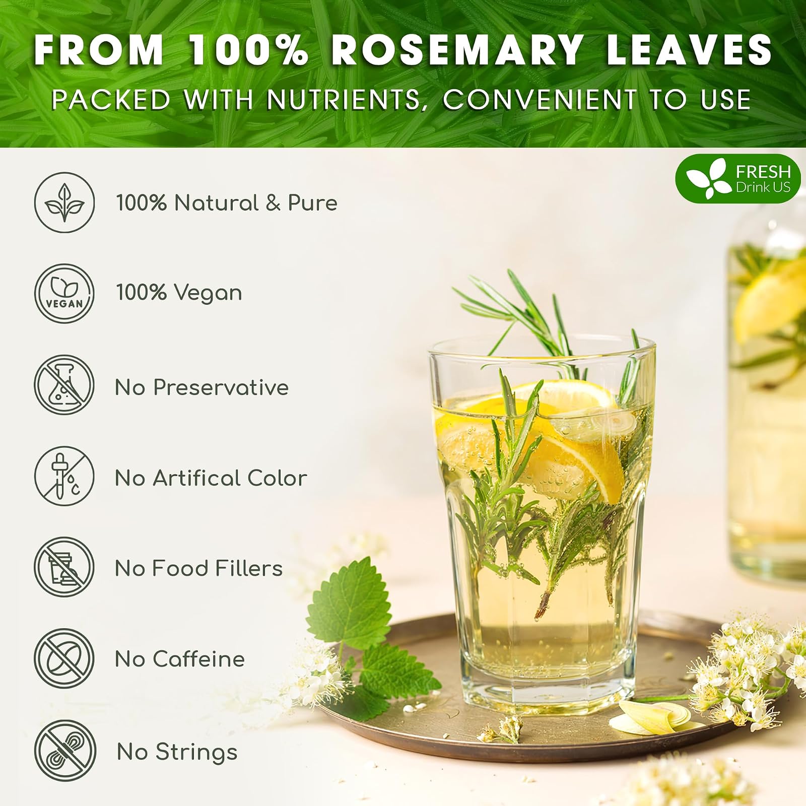 aromatic herbal tea with rosemary