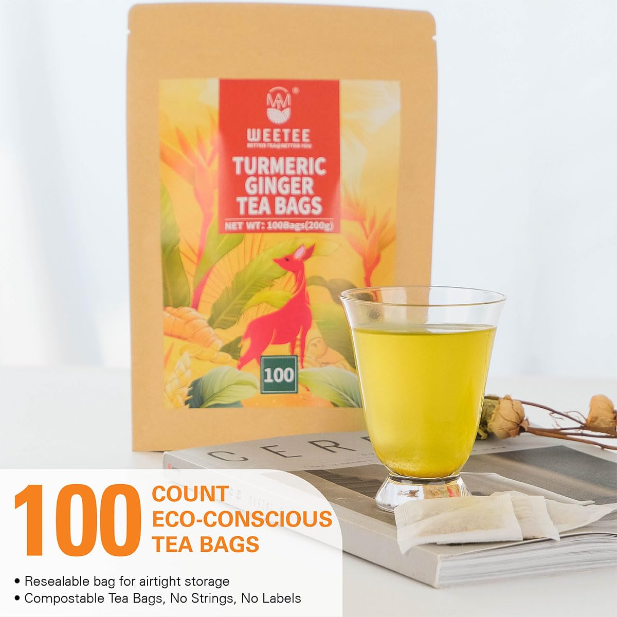 aromatic herbal tea with turmeric