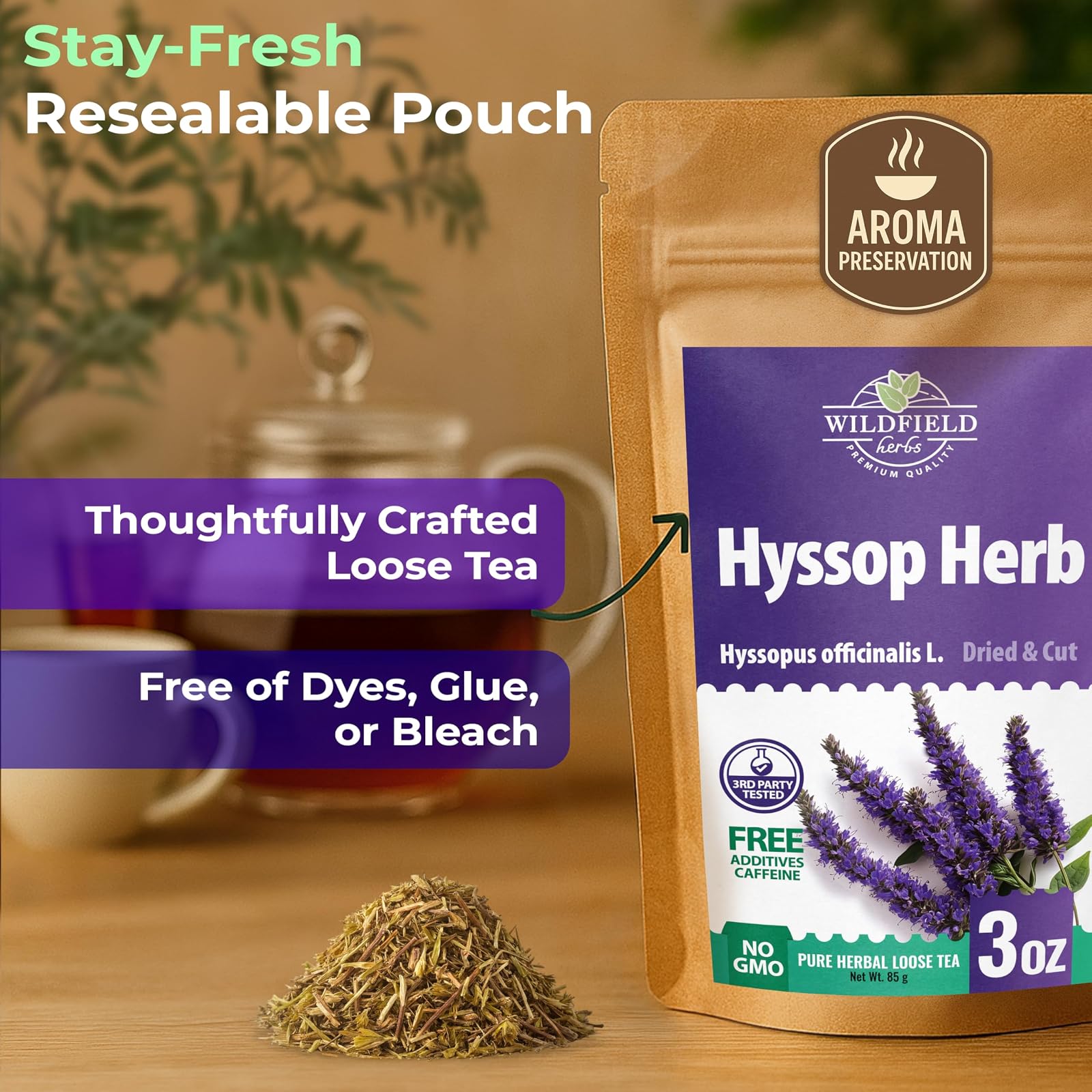 aromatic hyssop for calming tea
