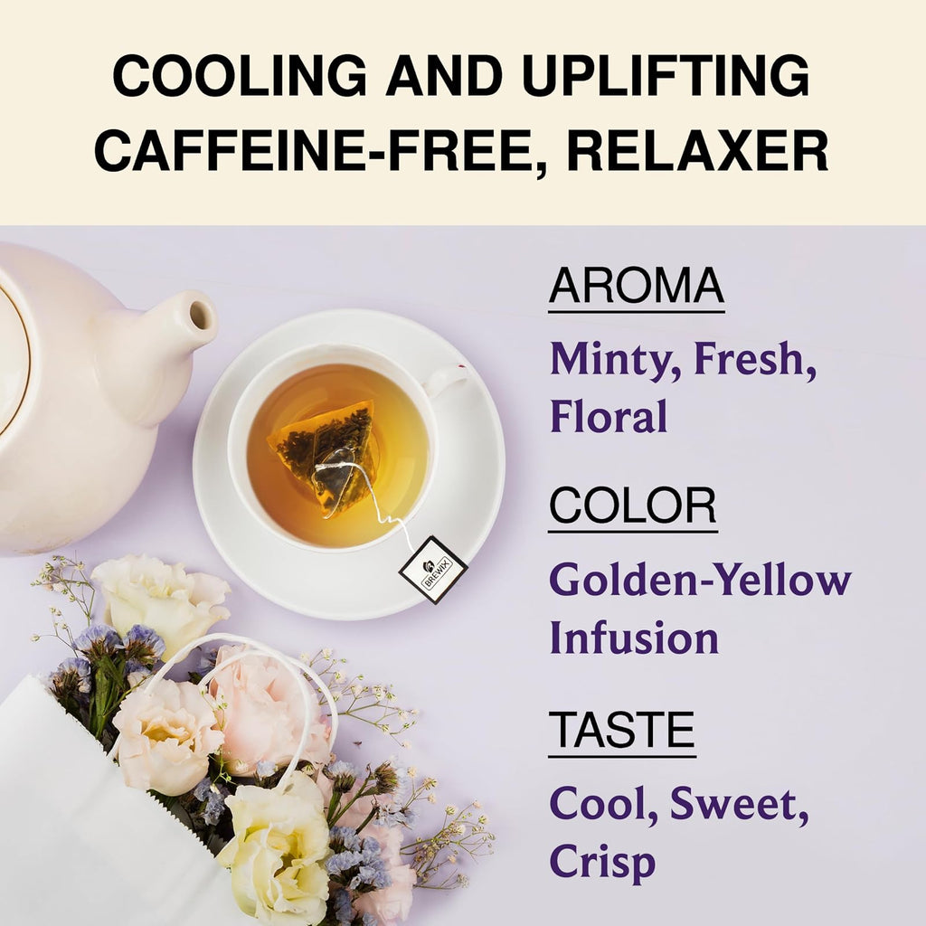 Aromatic lavender mint tea infusion