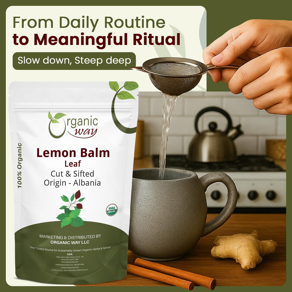 aromatic lemon balm leaf cut