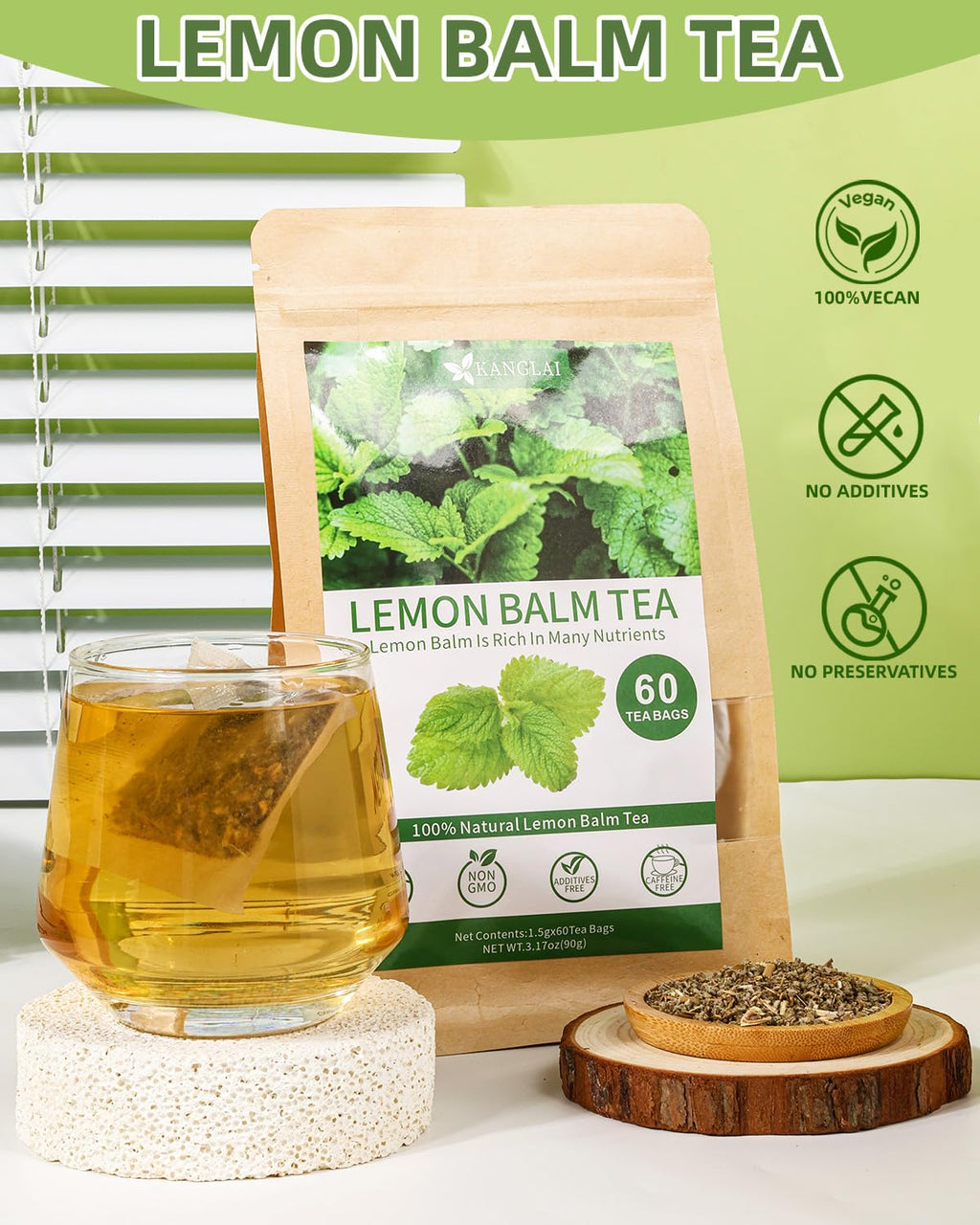 aromatic lemon balm tea for stress relief