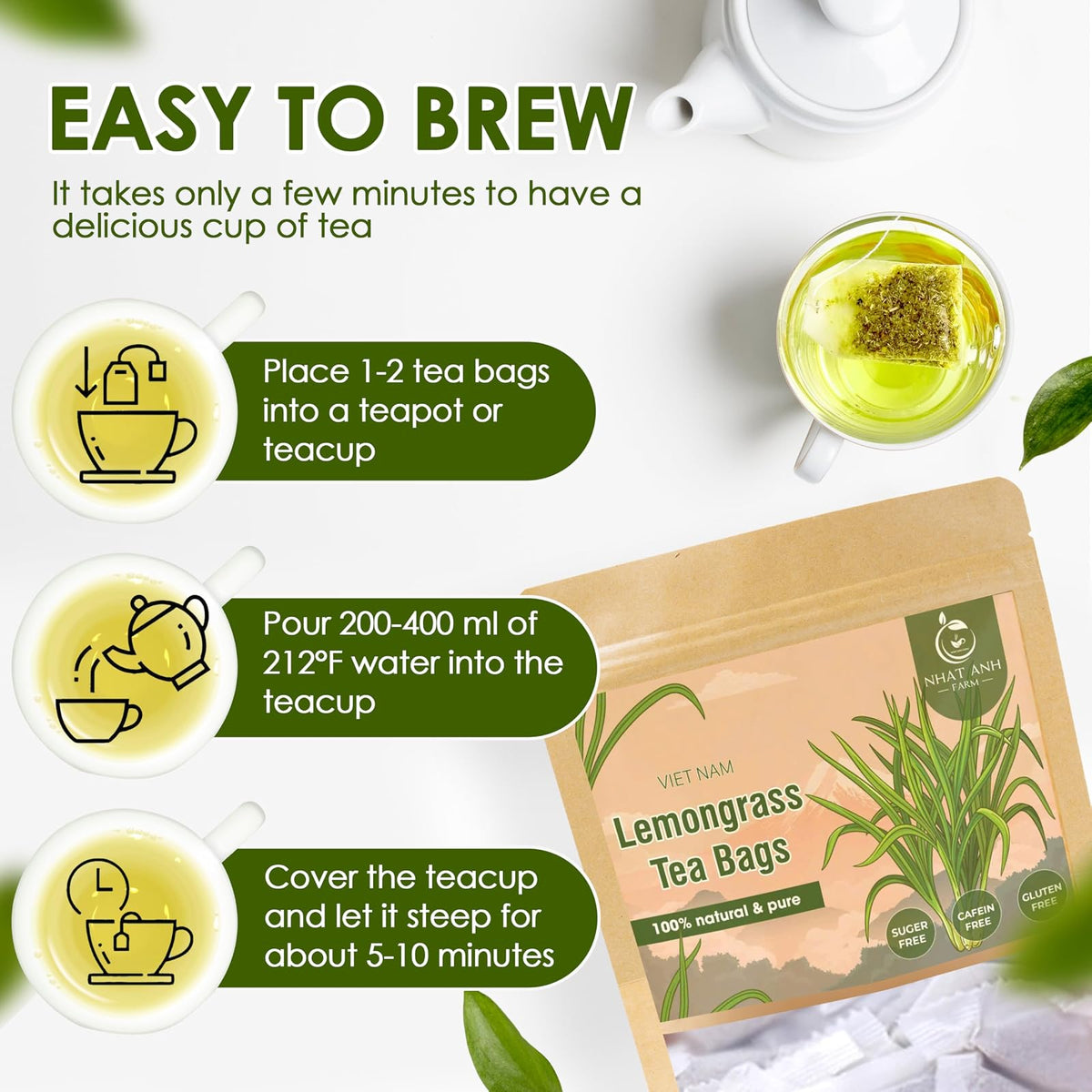 aromatic lemongrass herbal tea bags