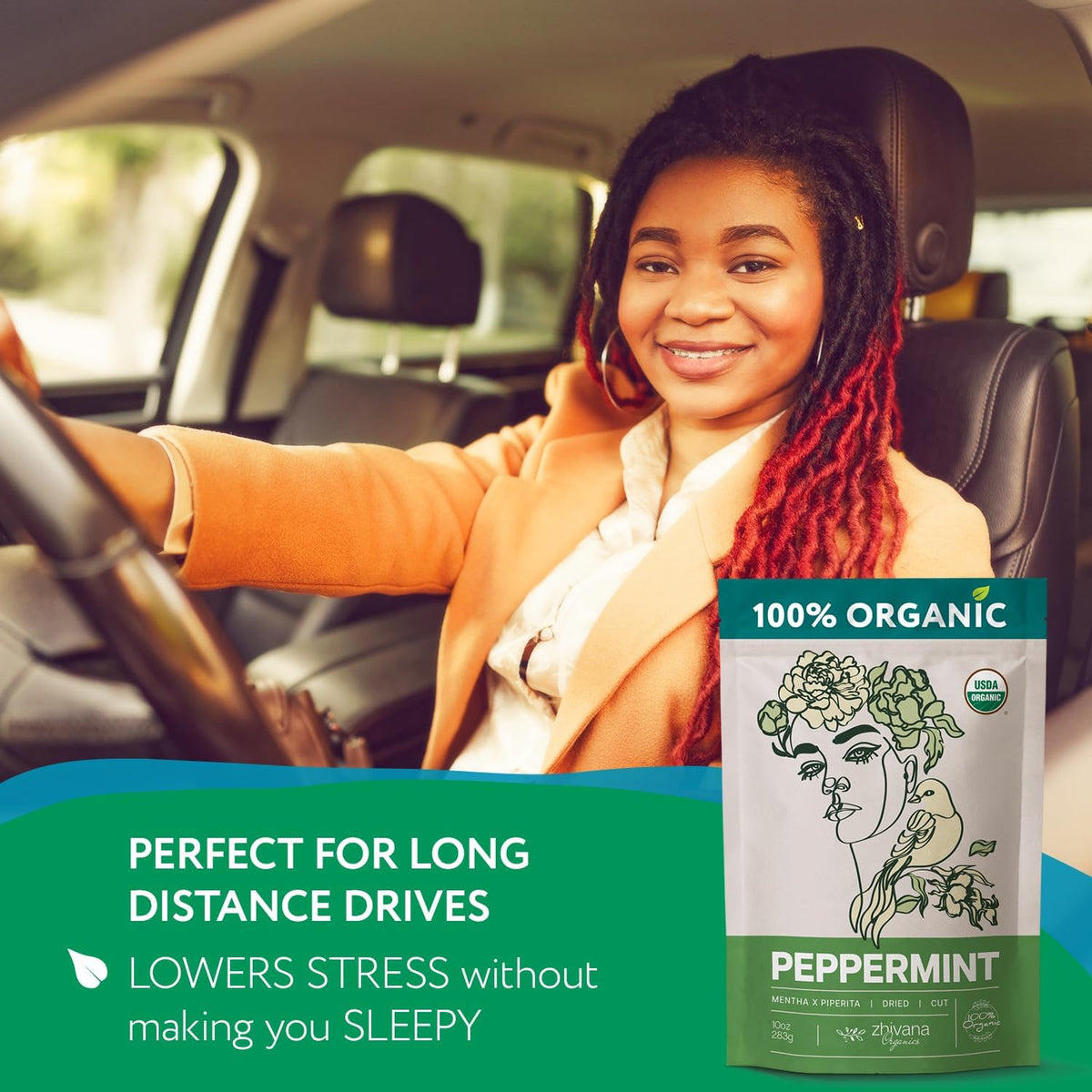 aromatic loose leaf peppermint tea