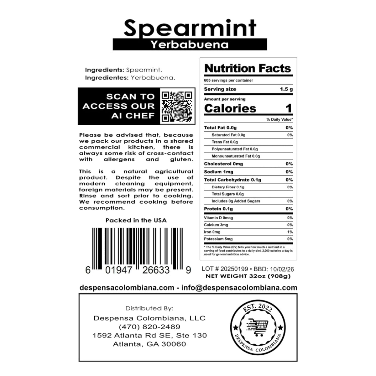 aromatic loose leaf spearmint tea
