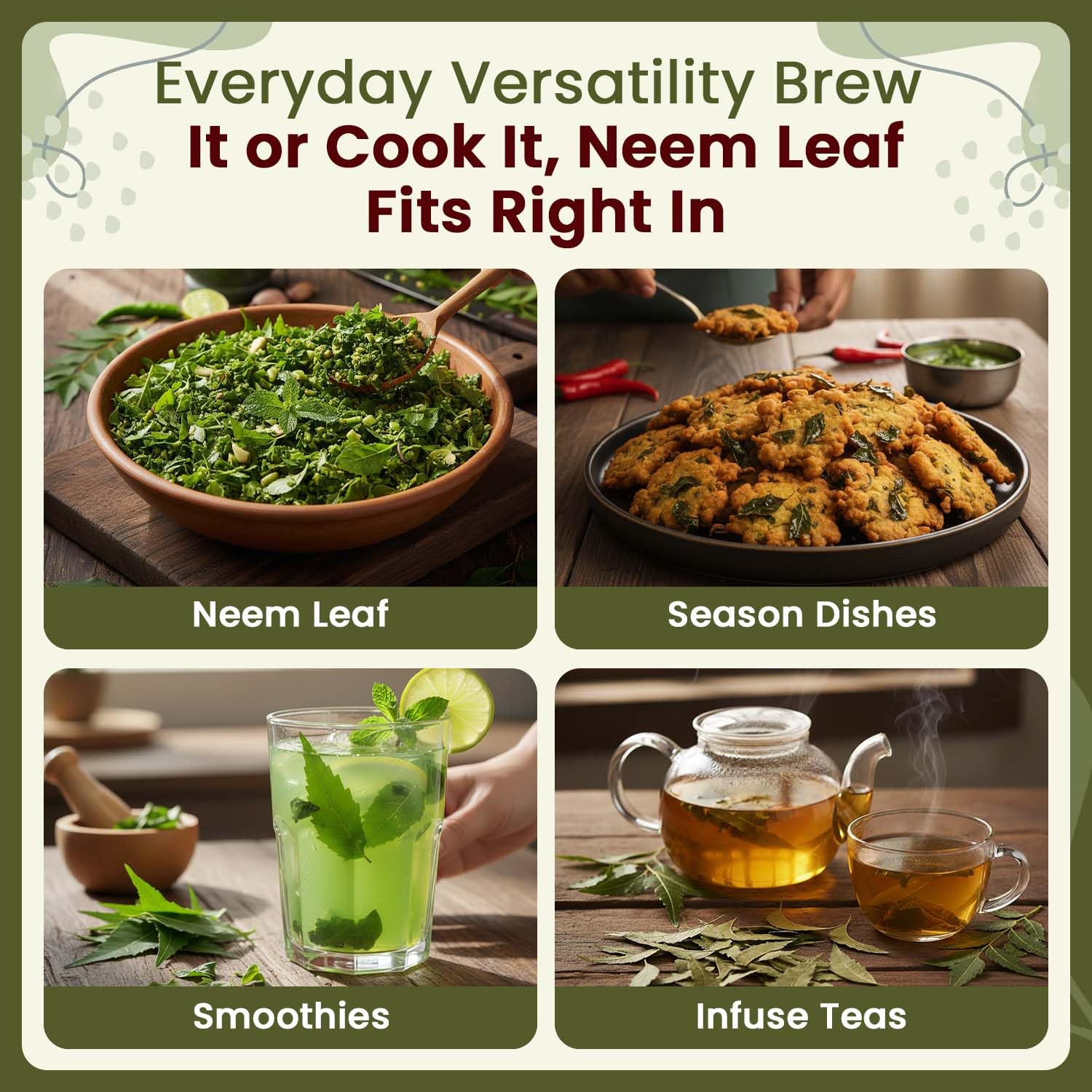 aromatic organic neem leaf tea