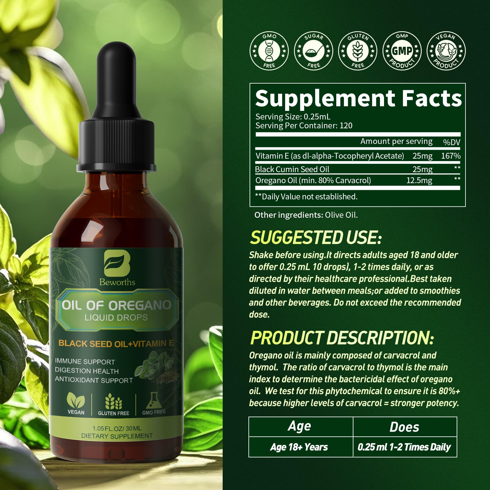 aromatic organic oregano oil for cooking