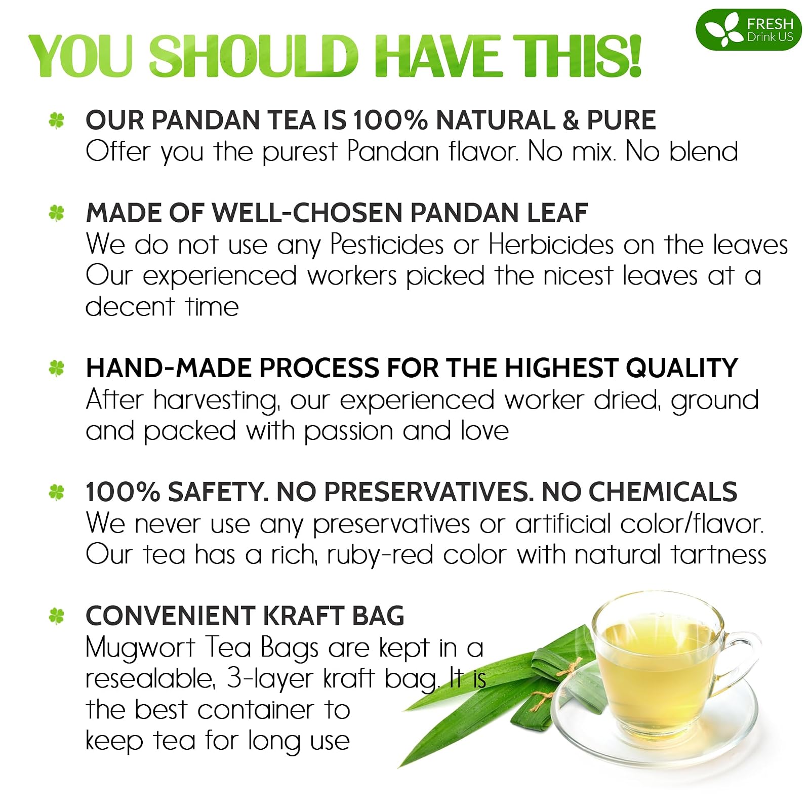 aromatic pandan leaf tea for relaxation