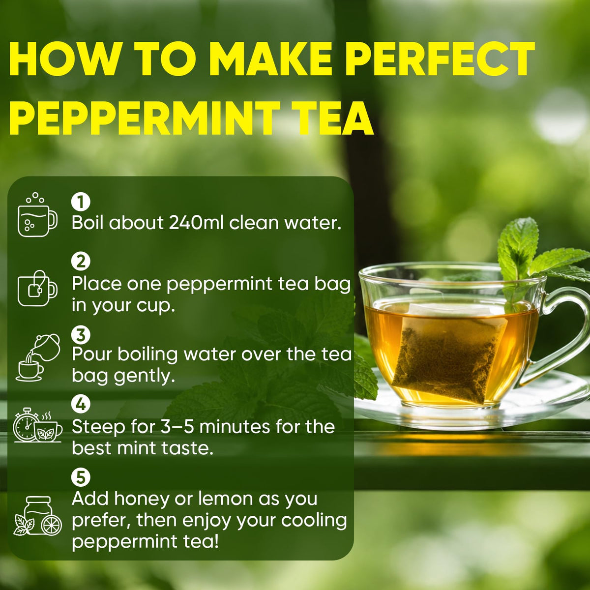 aromatic peppermint tea for wellness