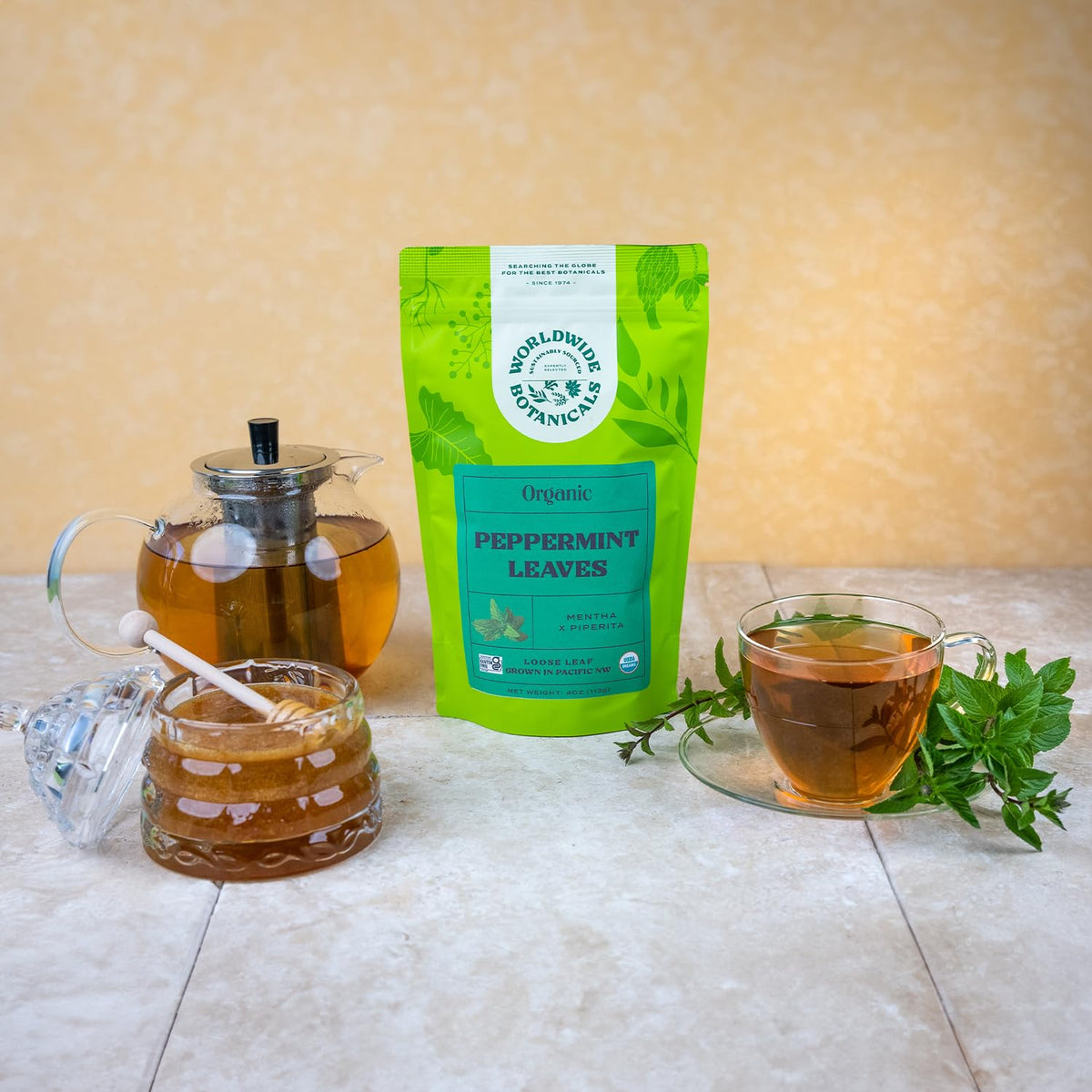aromatic peppermint tea for wellness