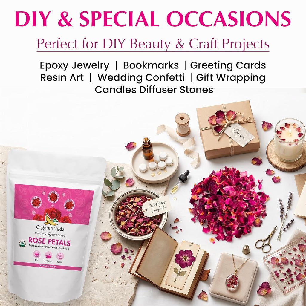 Aromatic rose petals for soothing herbal tea