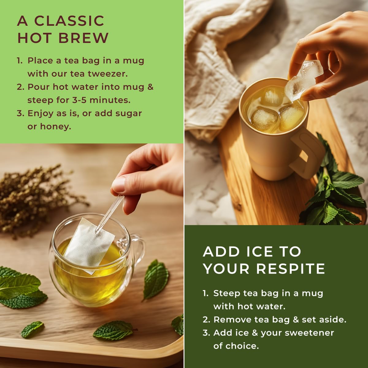 aromatic spearmint tea for relaxation