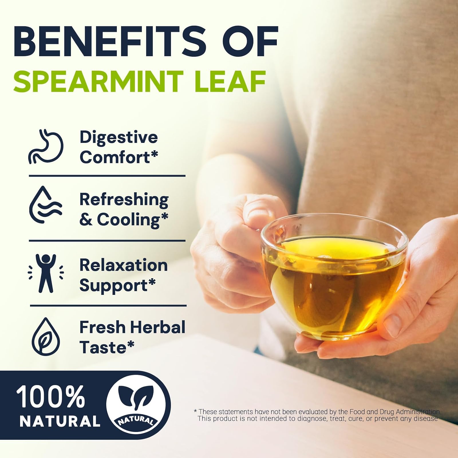 aromatic spearmint tea for soothing