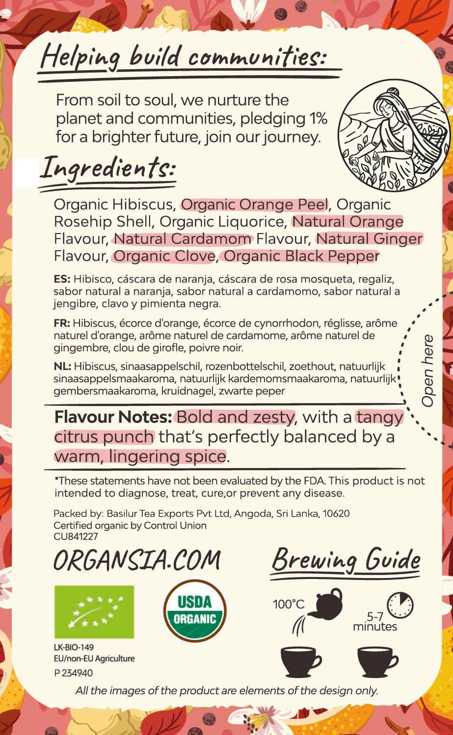 aromatic spicy blood orange herbal blend