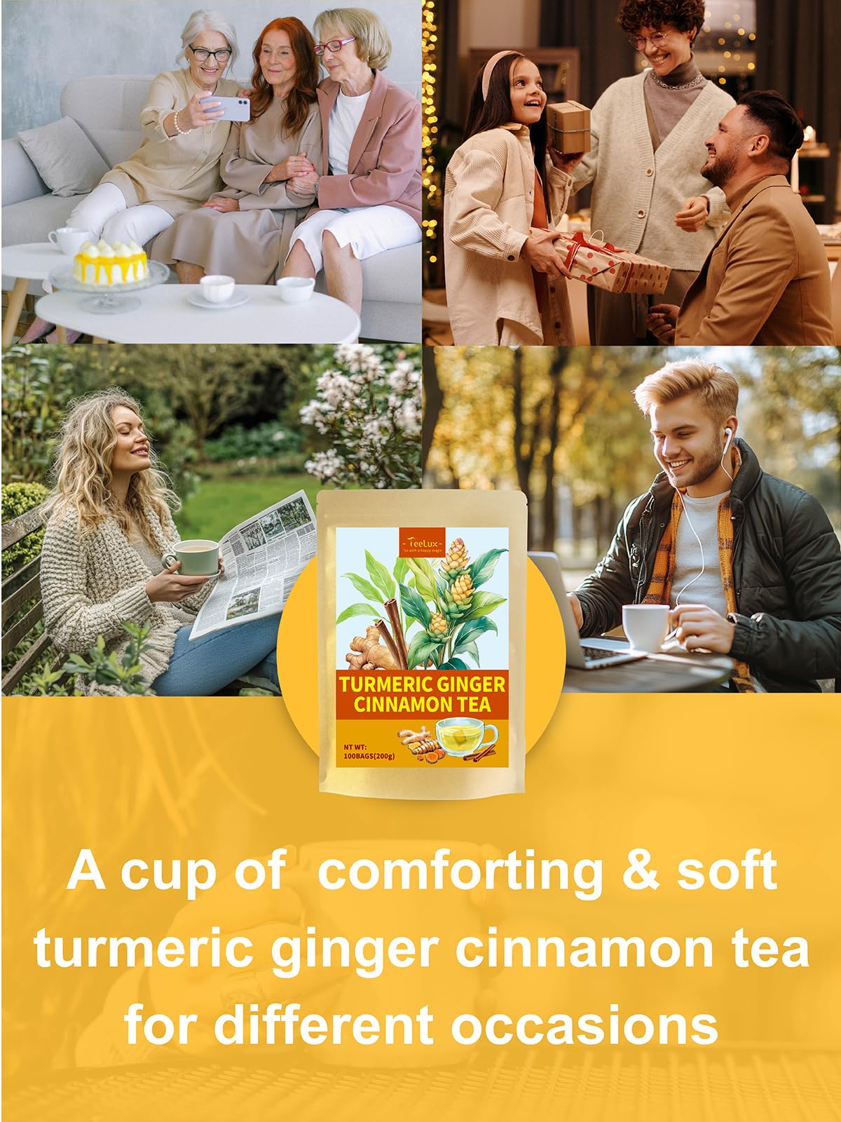 aromatic turmeric ginger tea for wellness