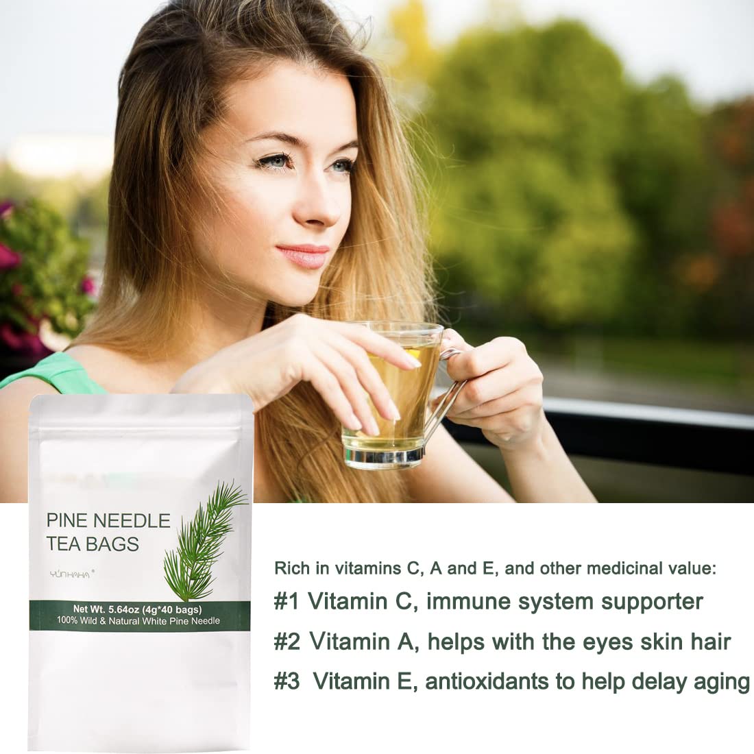 aromatic white pine needle herbal tea