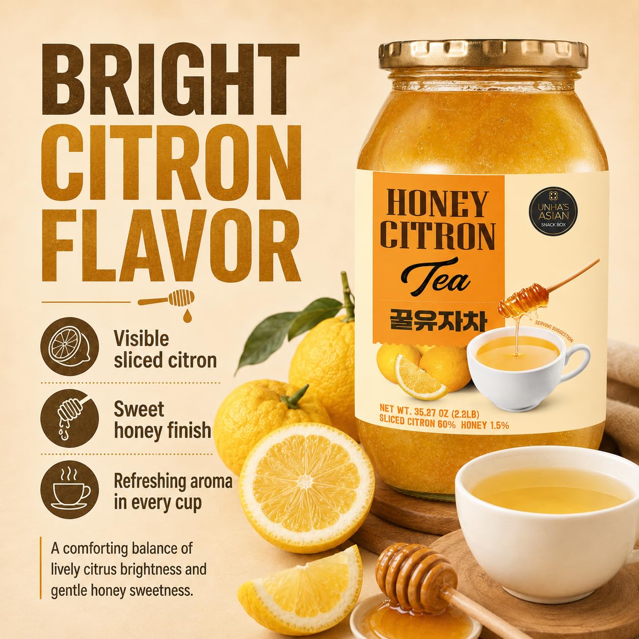 aromatic Yuzu Citron herbal infusion
