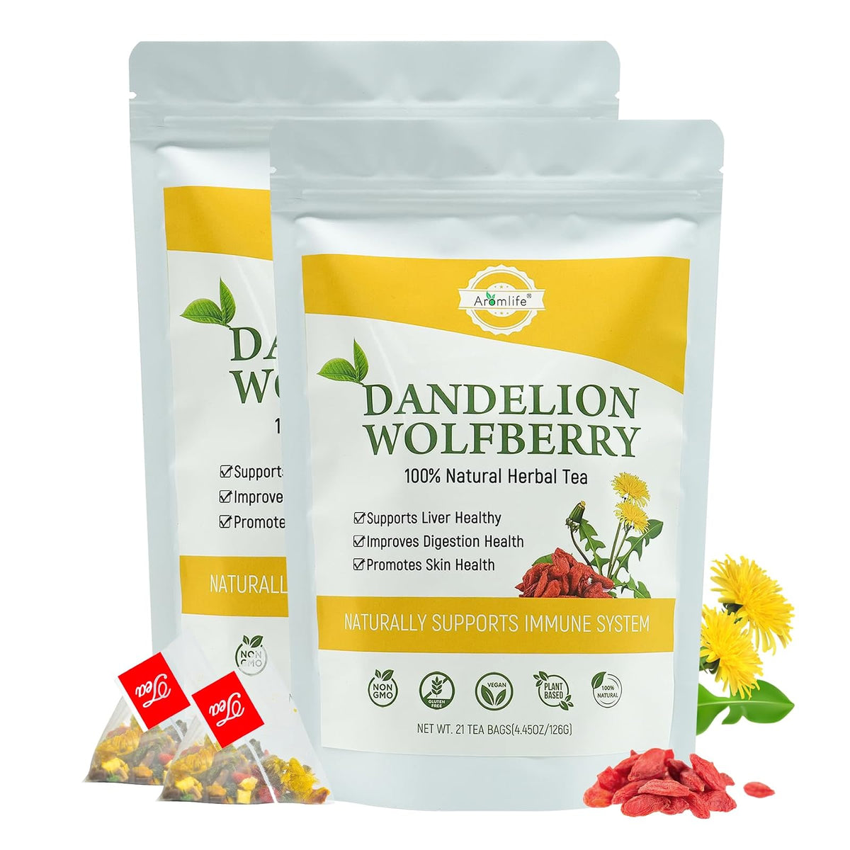 Aromlife dandelion wolfberry tea benefits