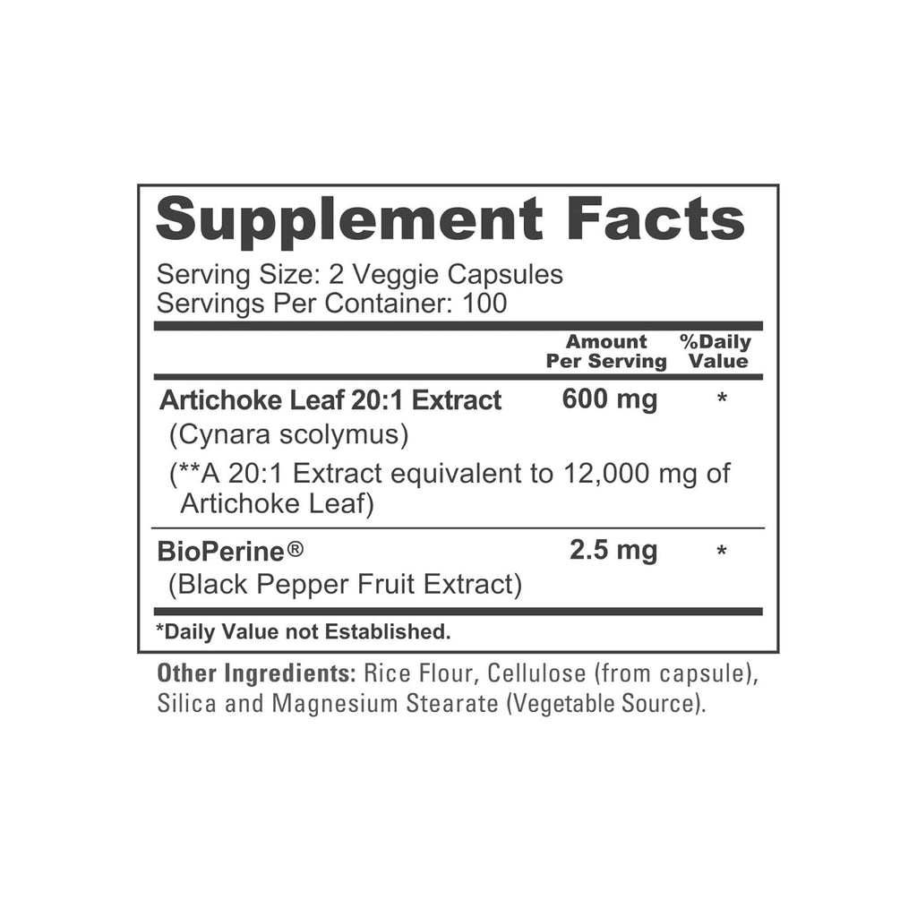 artichoke 600 mg for weight management