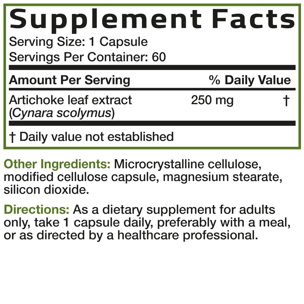 artichoke leaf capsules for vegetarian diets