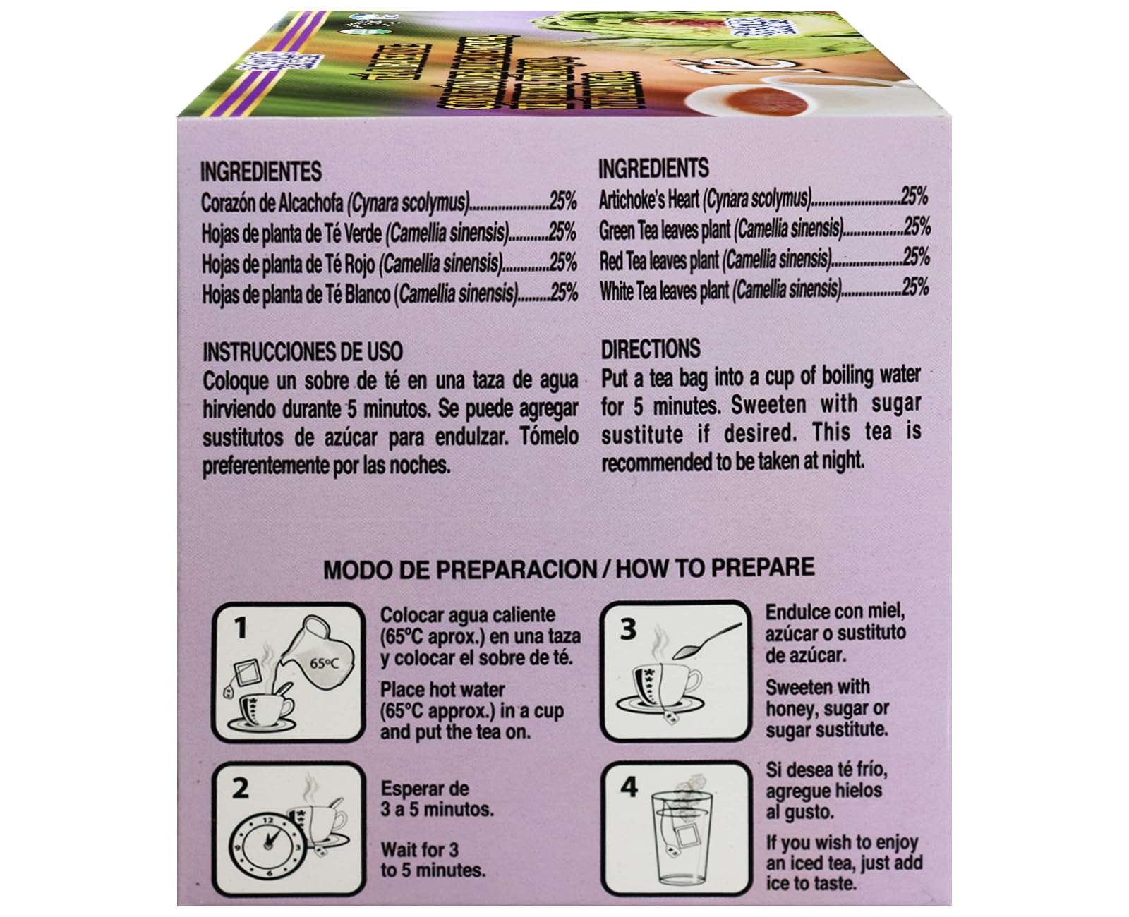 Artichoke tea bags for detox