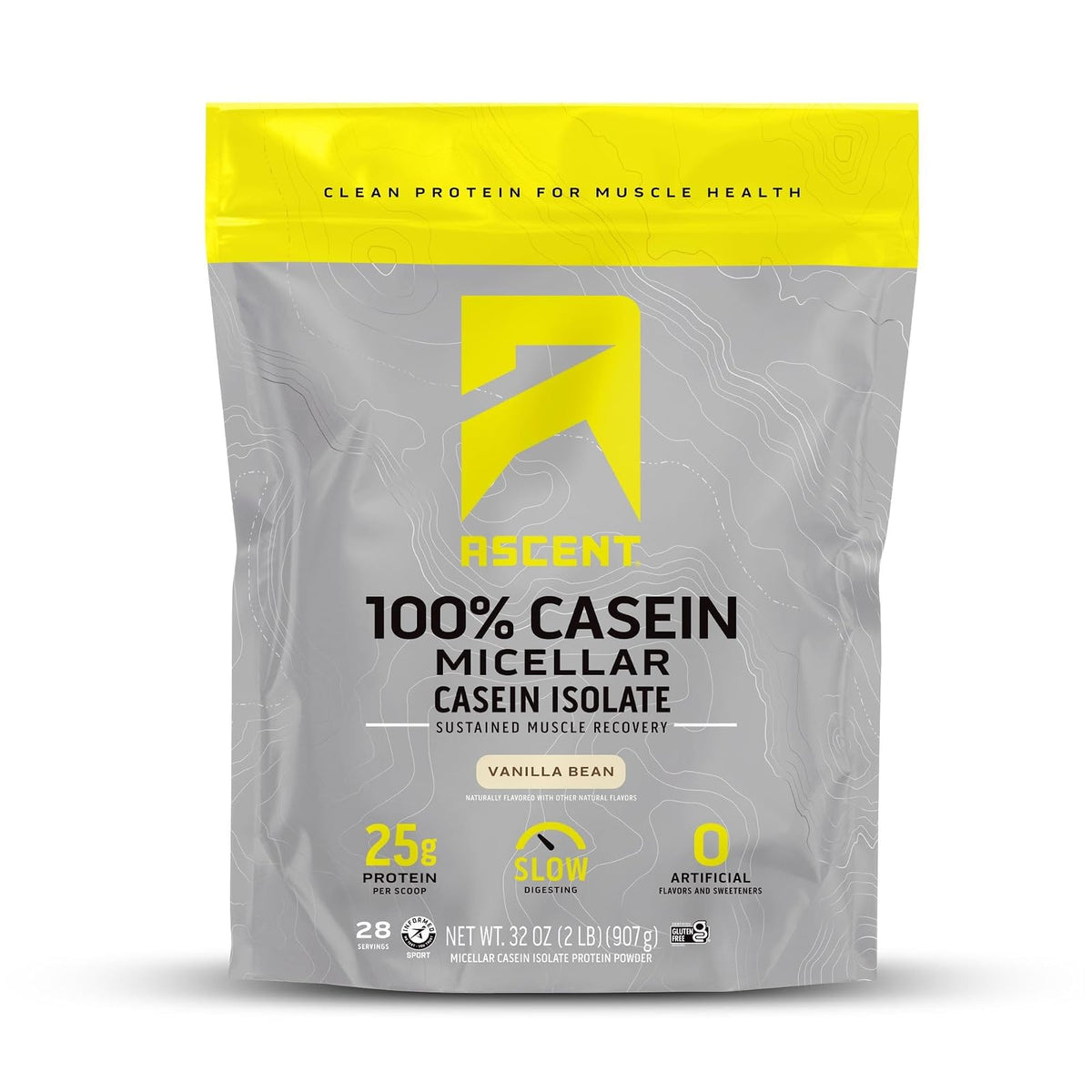 Ascent casein protein powder vanilla