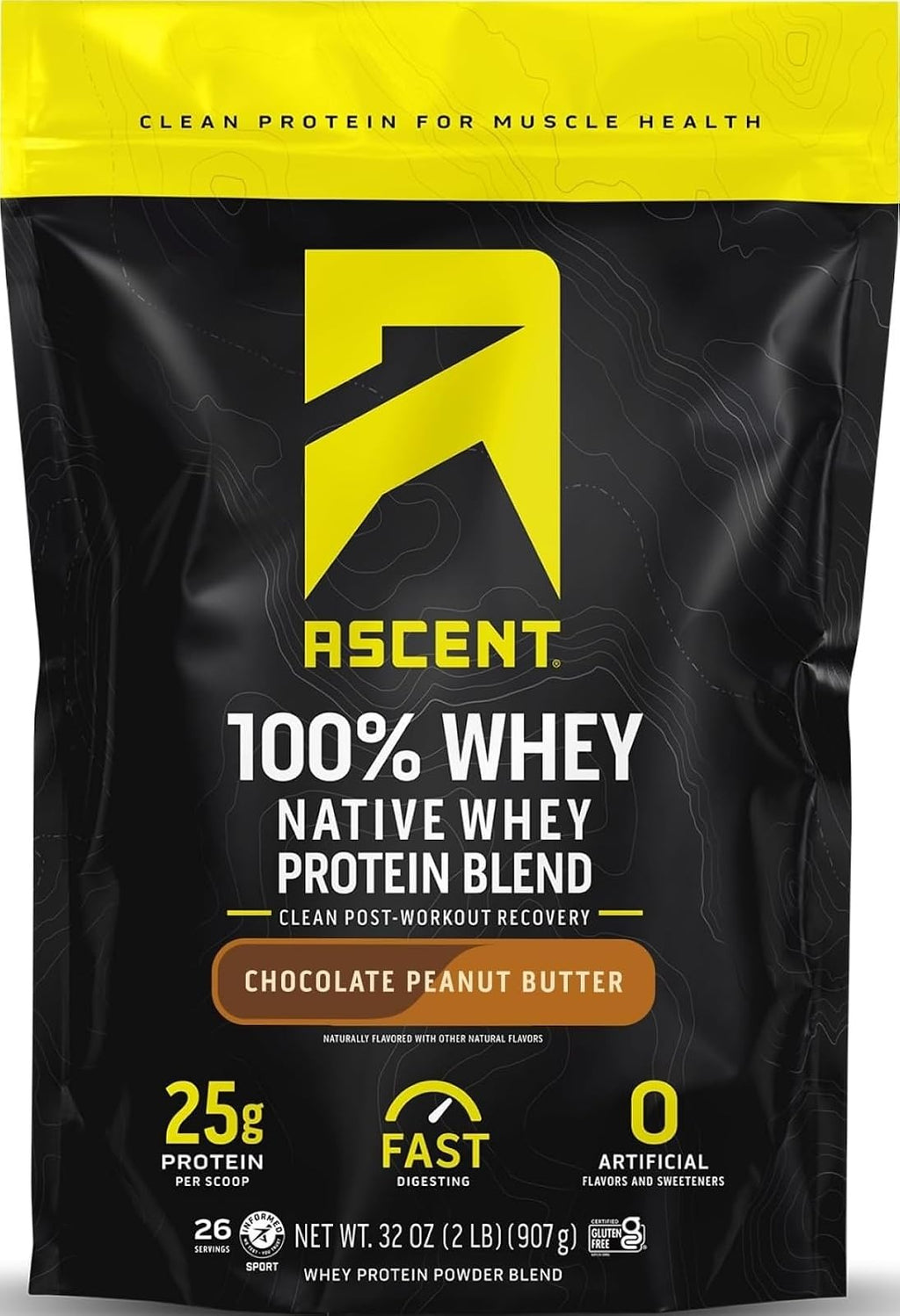 Ascent whey protein chocolate peanut butter