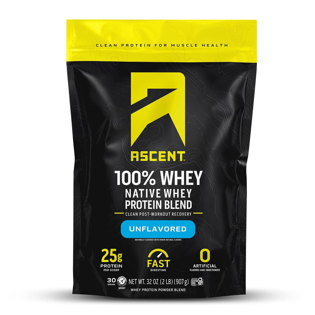 Ascent whey protein unflavored powder
