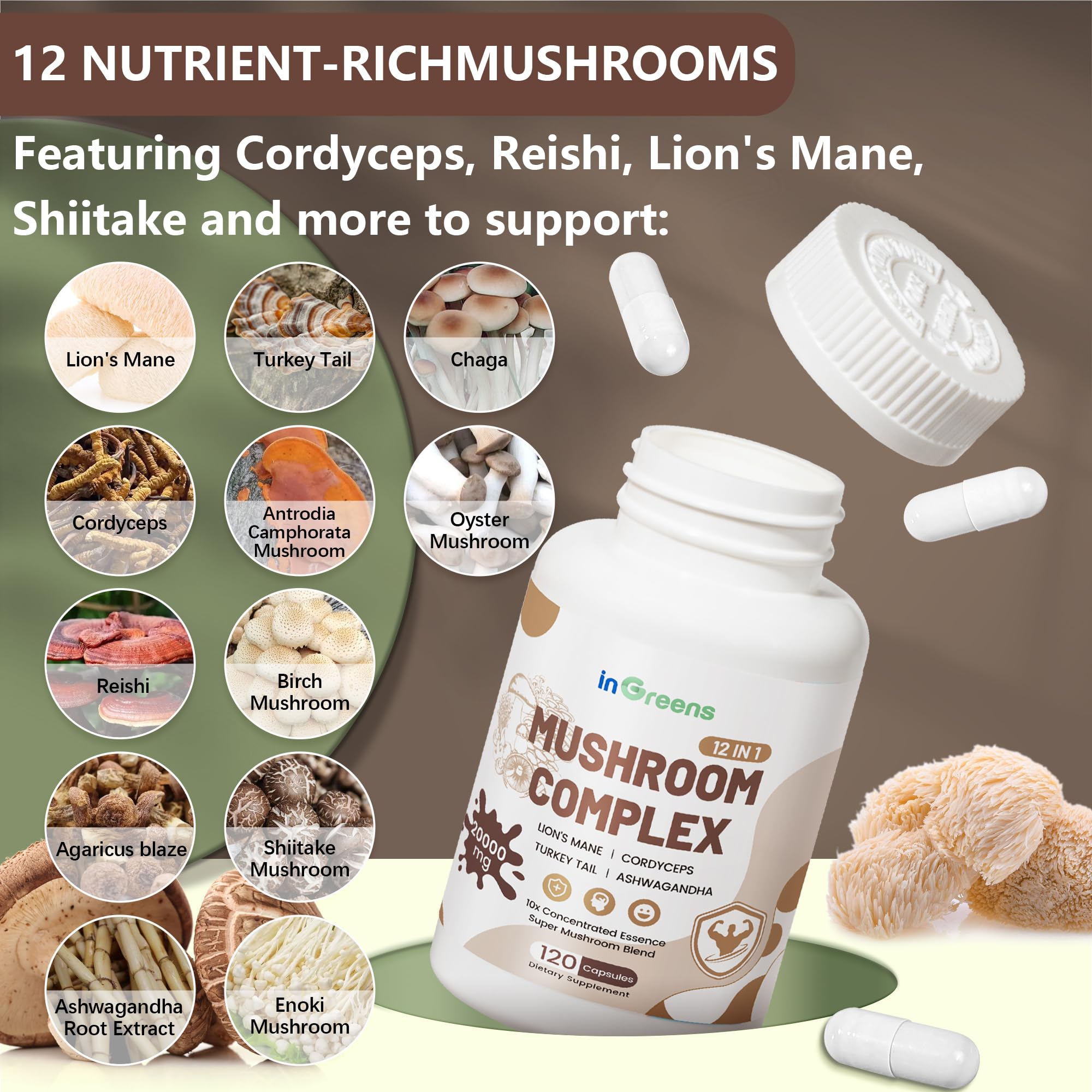 ashwagandha and mushrooms for wellness