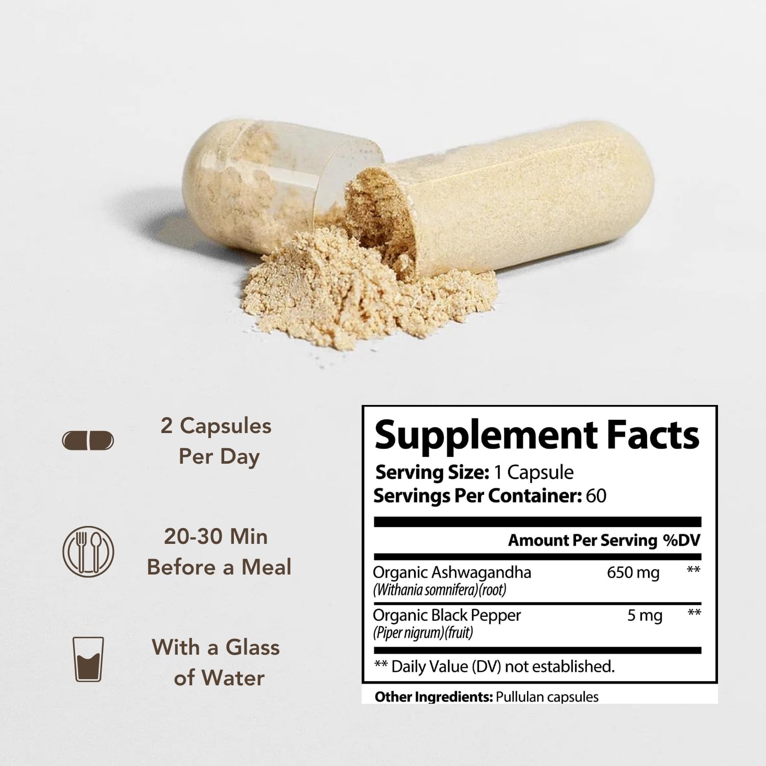 Ashwagandha capsules to support mental clarity