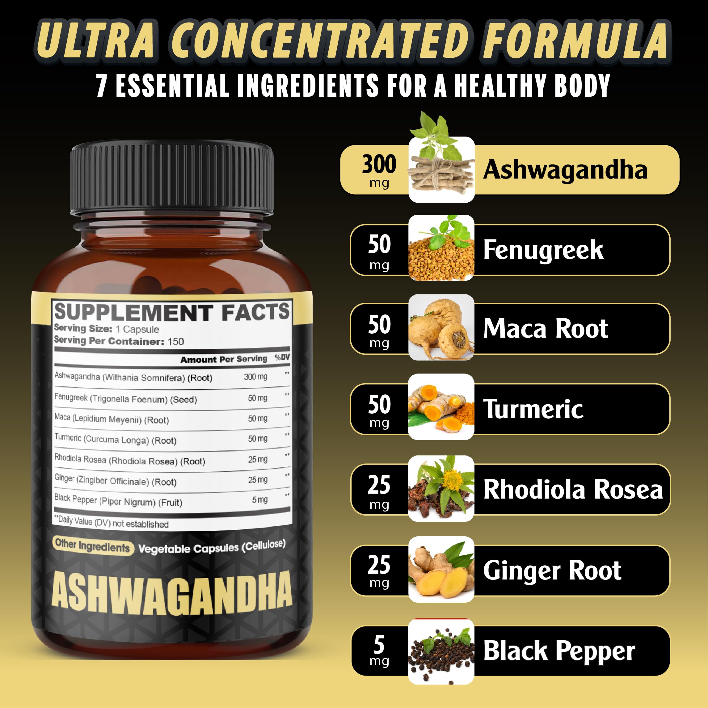 ashwagandha capsules with herbal ingredients