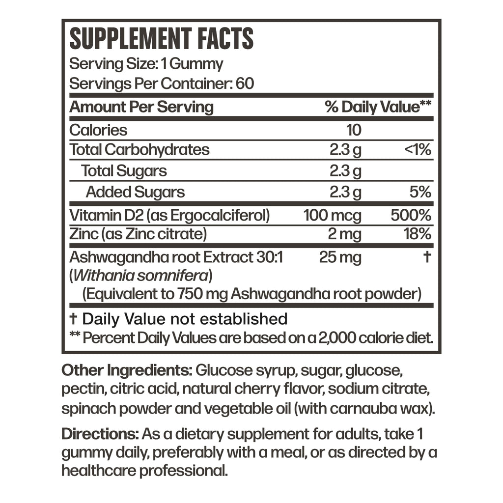 Ashwagandha gummies with l-theanine for calmness