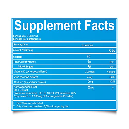 ashwagandha gummies with vitamin D and zinc