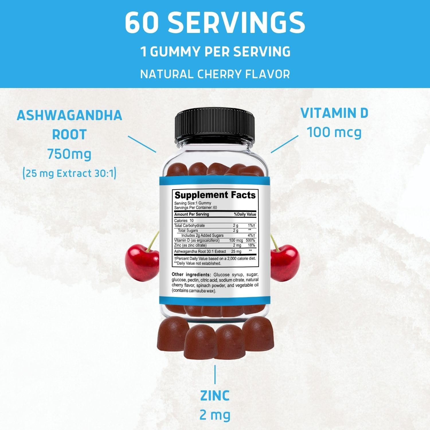 Ashwagandha gummies with Vitamin D benefits