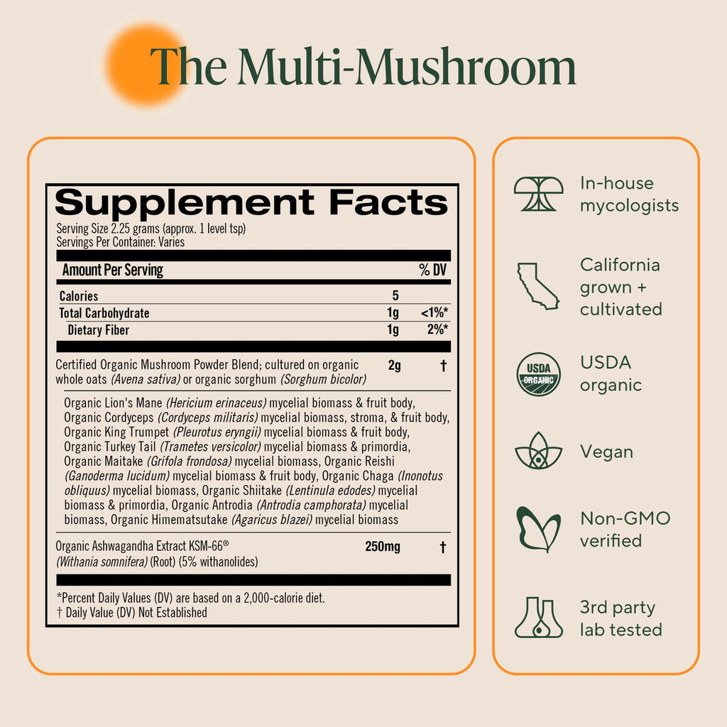 ashwagandha infused mushroom supplement