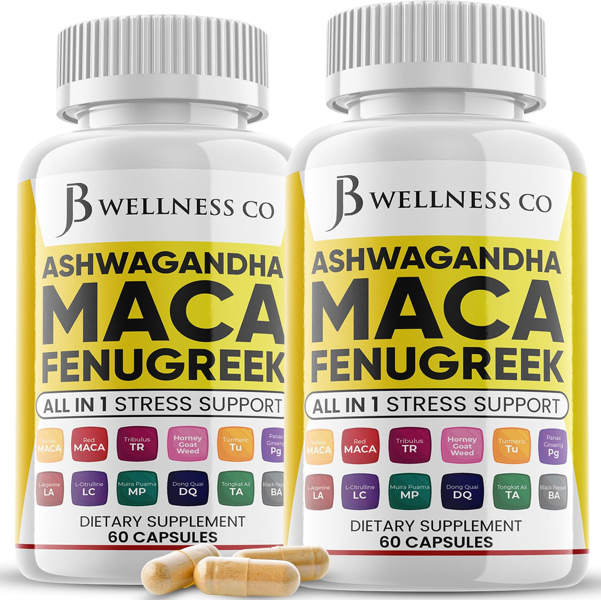 Ashwagandha Maca Root capsules for stress relief