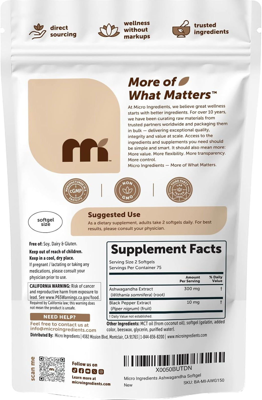 Ashwagandha softgels for mood support
