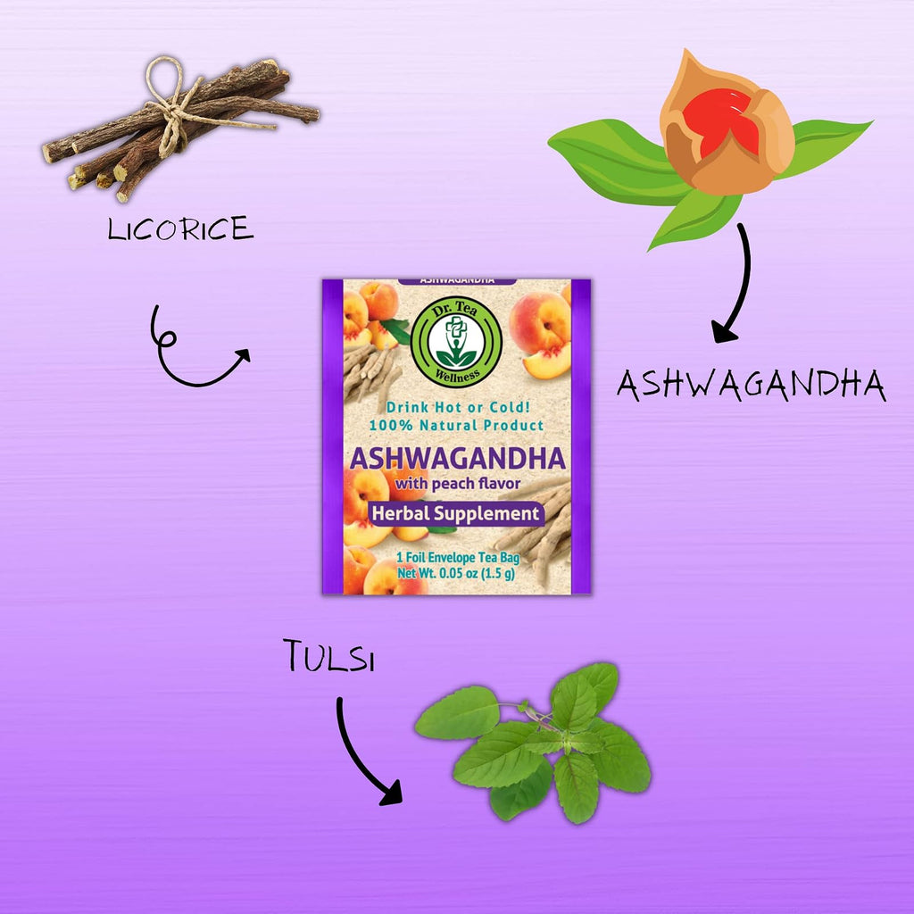 Ashwagandha tea with peach flavour