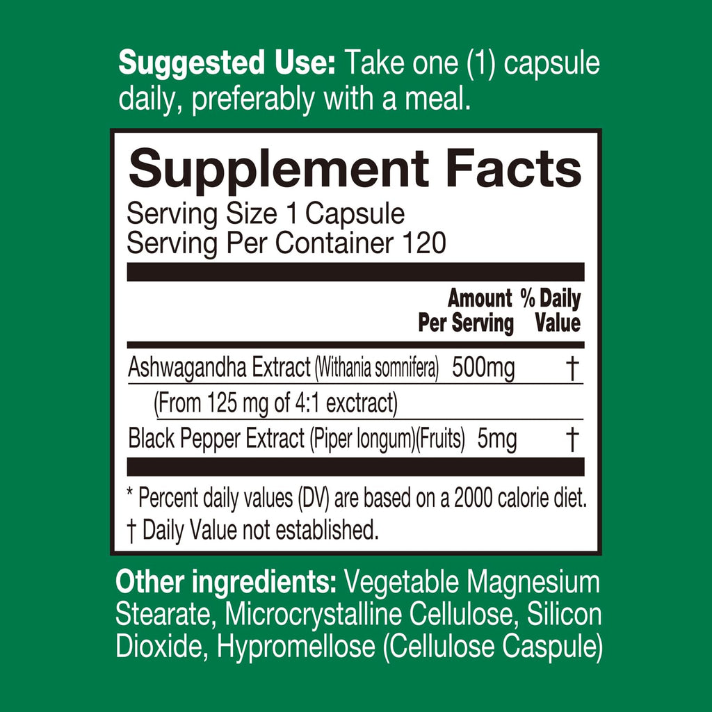 ashwagandha vegan capsules for health