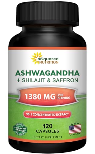 aSquared Nutrition Ashwagandha capsules for stress relief