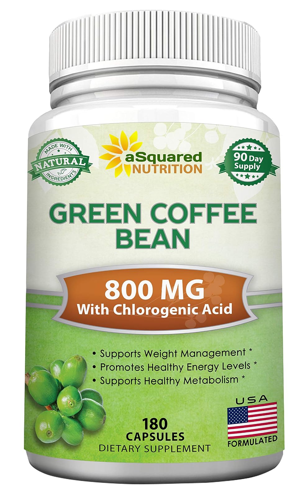 aSquared Nutrition green coffee bean capsules