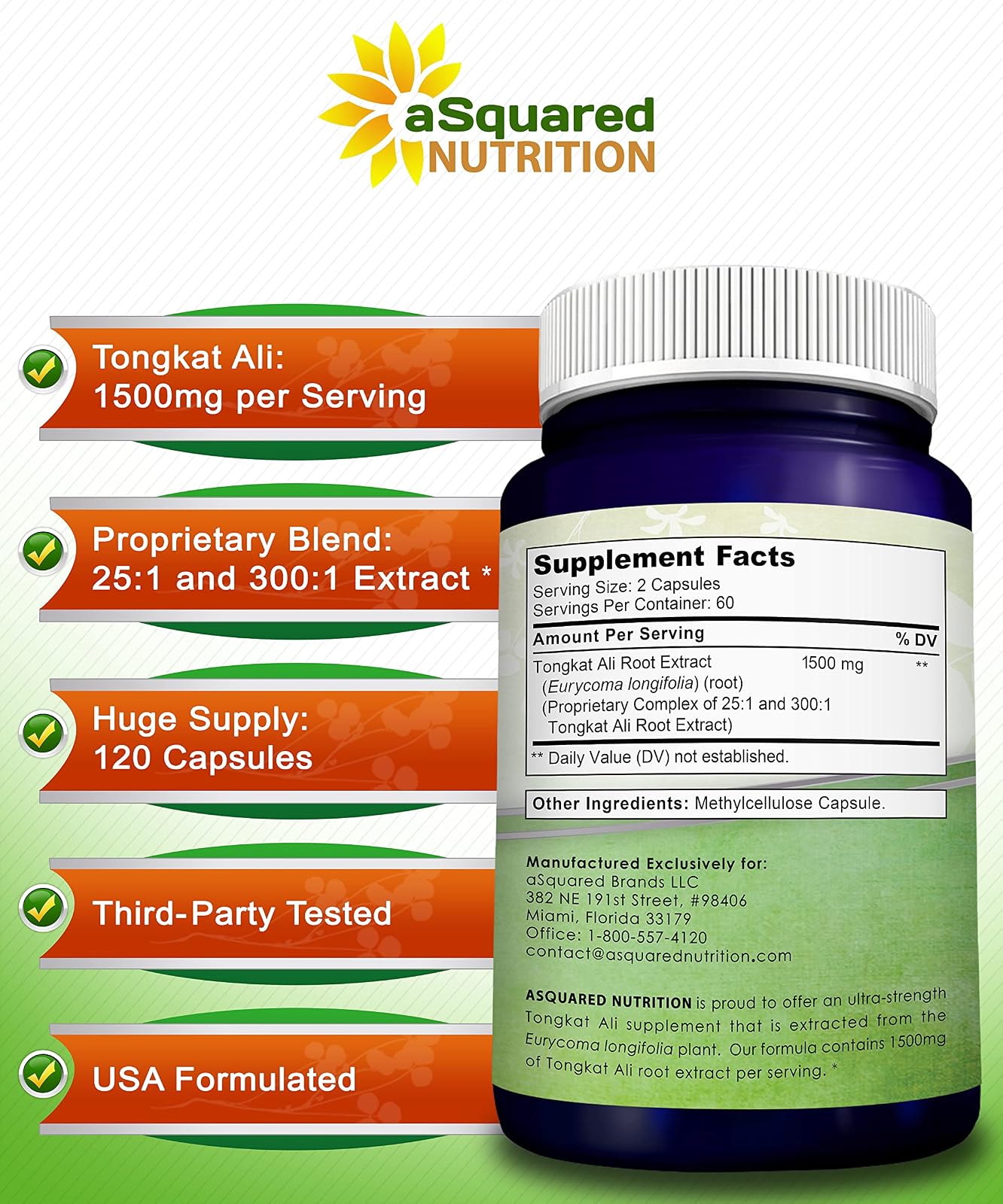 aSquared Nutrition herbal energy formula
