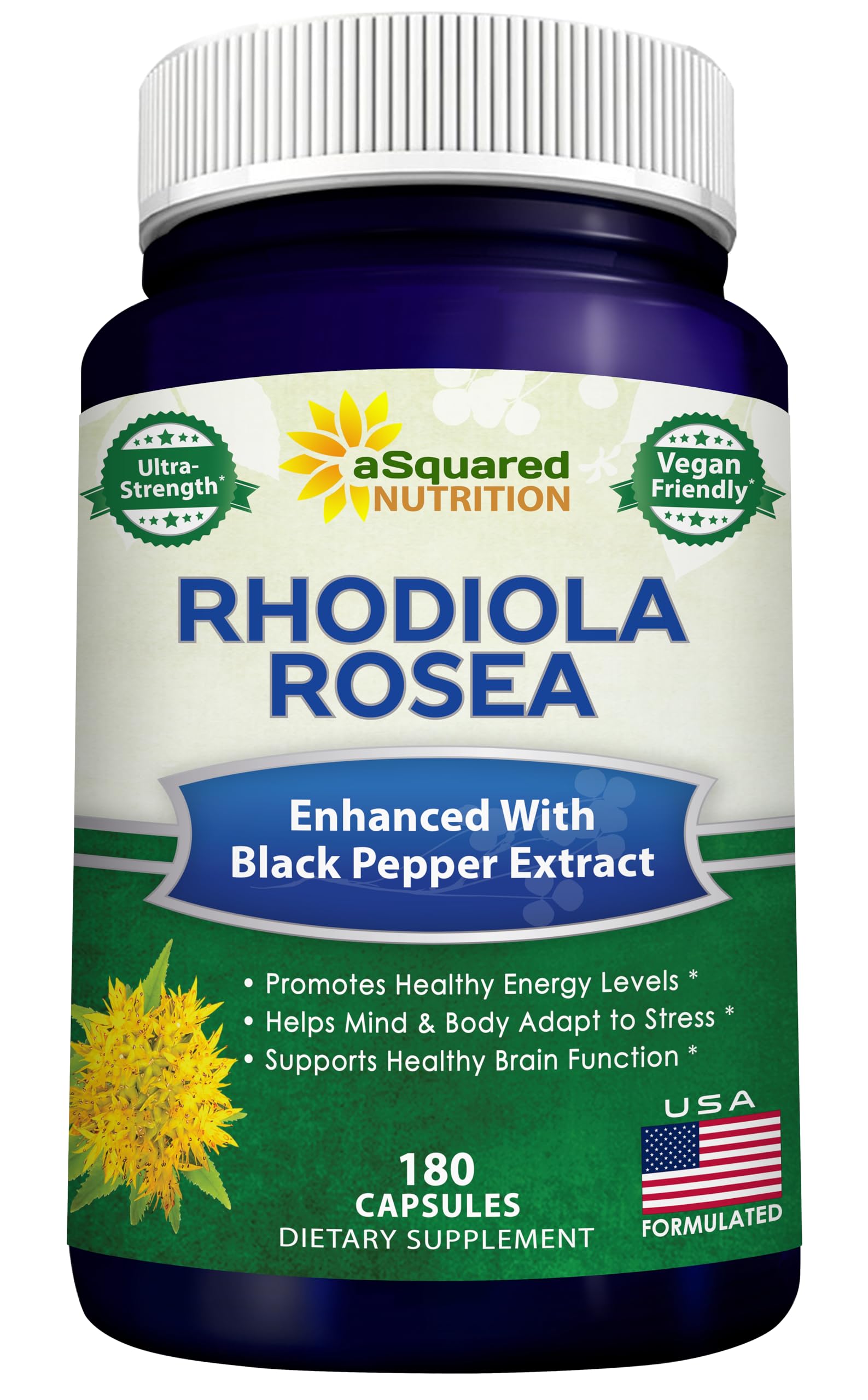 aSquared Nutrition Rhodiola stress relief capsules