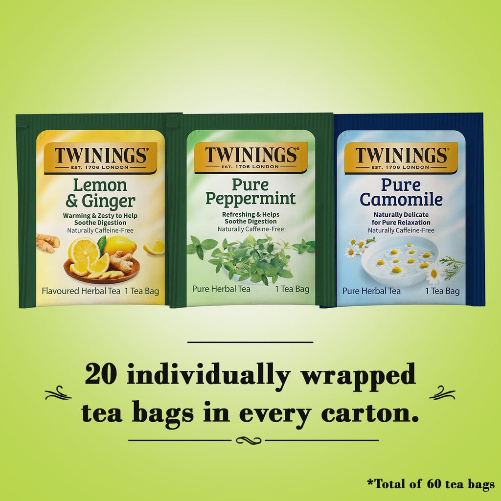 assorted herbal tea bags selection