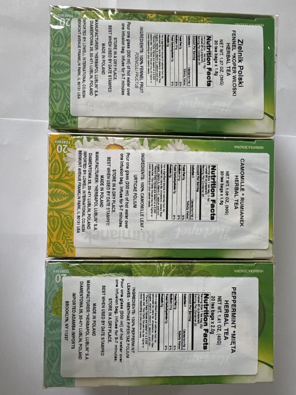 assorted herbal tea bags variety