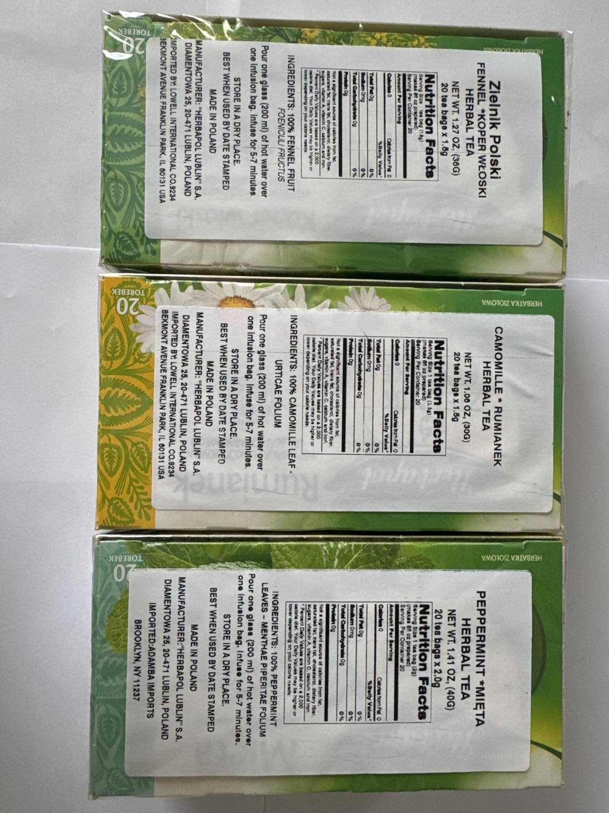 assorted herbal tea bags variety