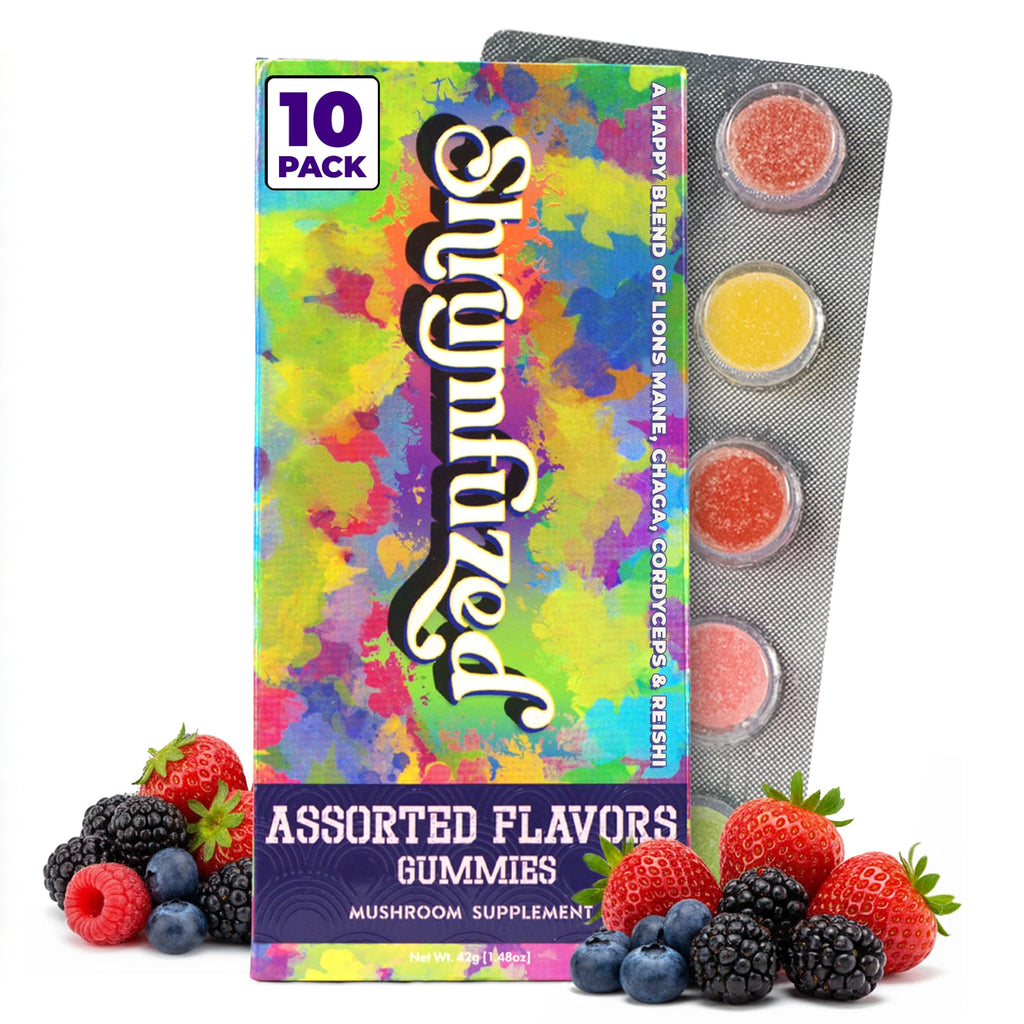 assorted mushroom gummies for energy