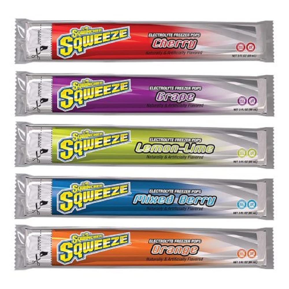 assorted Sqwincher electrolyte pops for hydration
