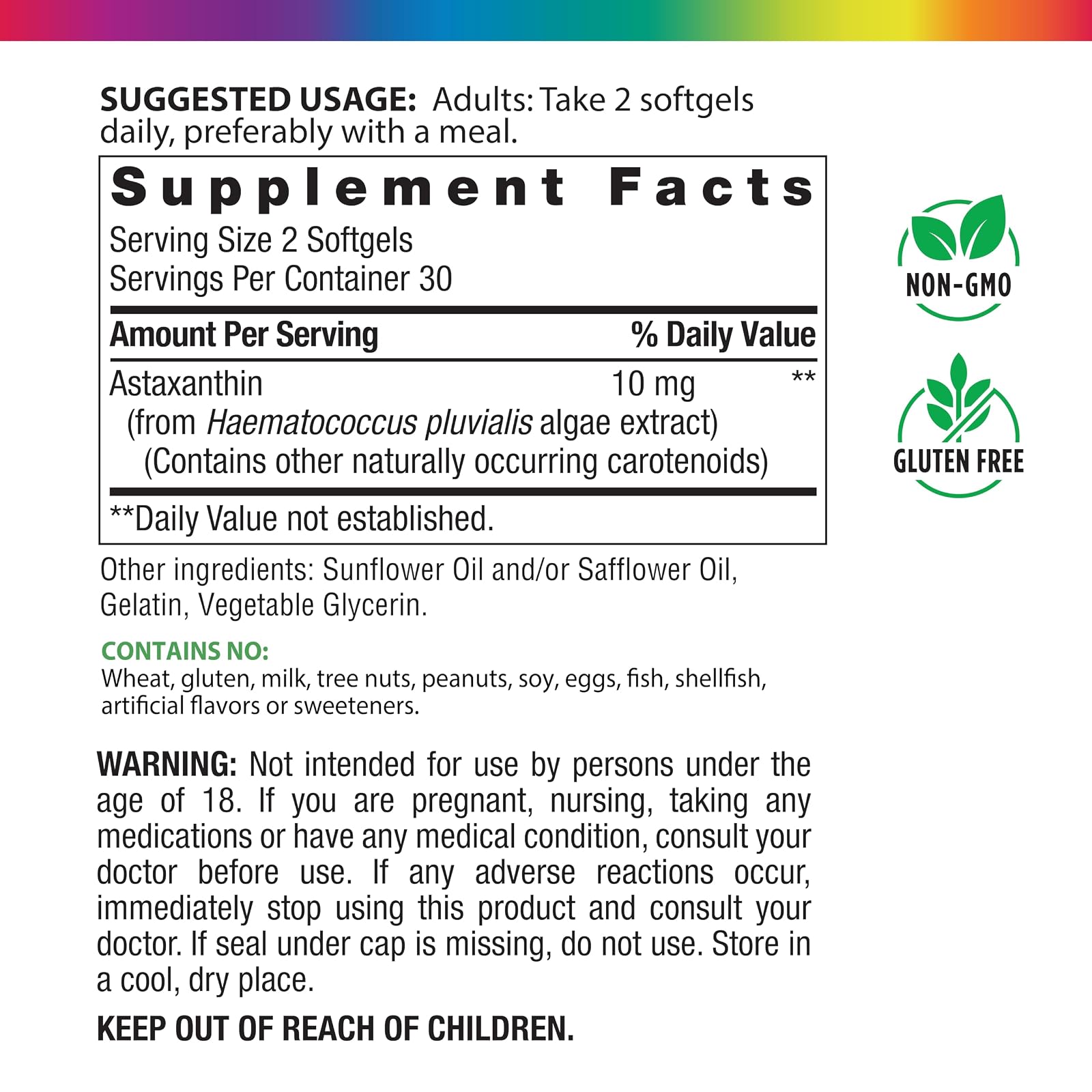 Astaxanthin 10 mg for antioxidant support